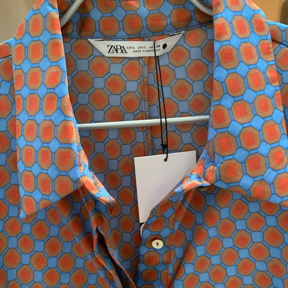 Zara | Dresses | Zara Geometric Pattern Shirt Dress | Poshmark